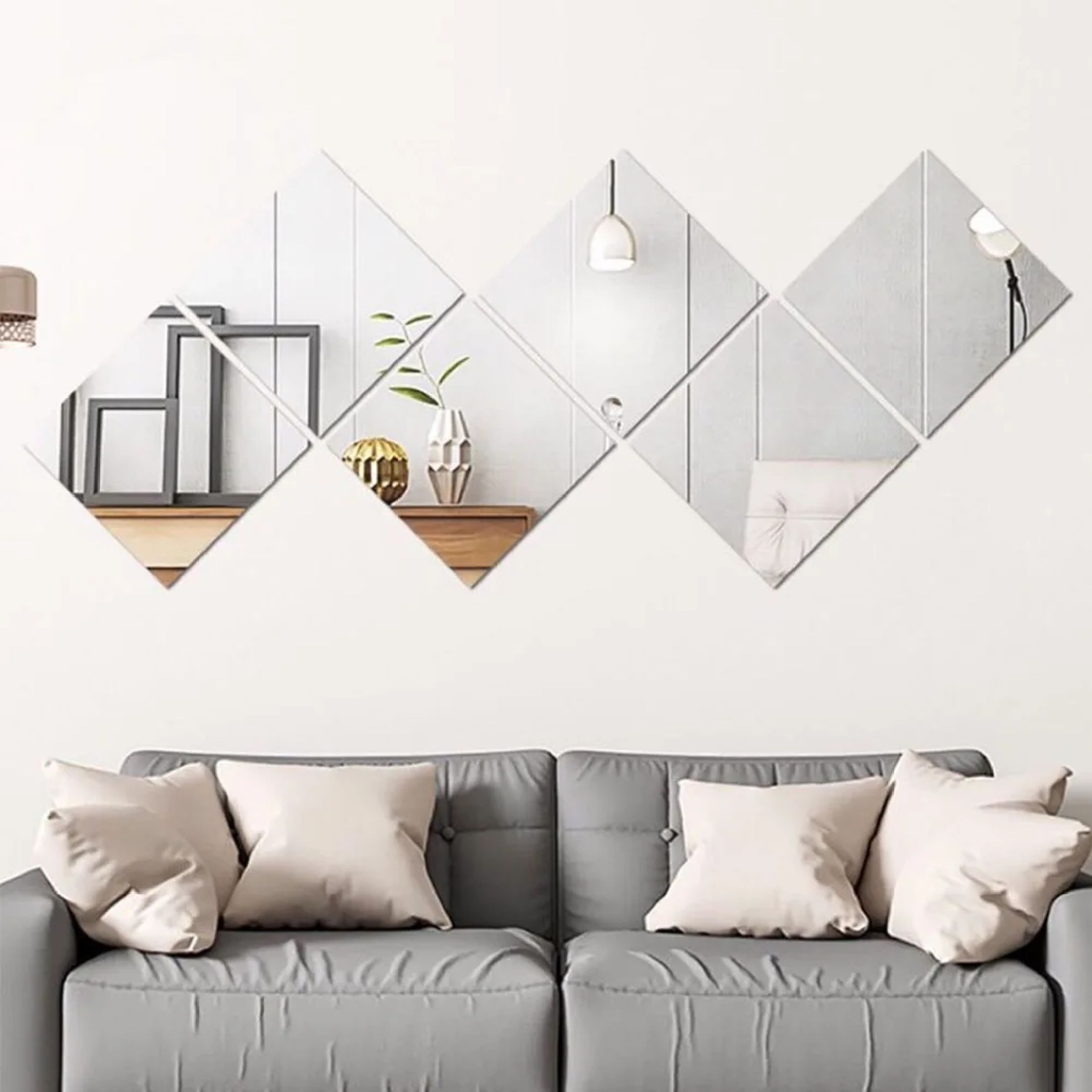 HD Mirror Full Body Mirrors Square Self-adhesive Wall Mirror Bent ...