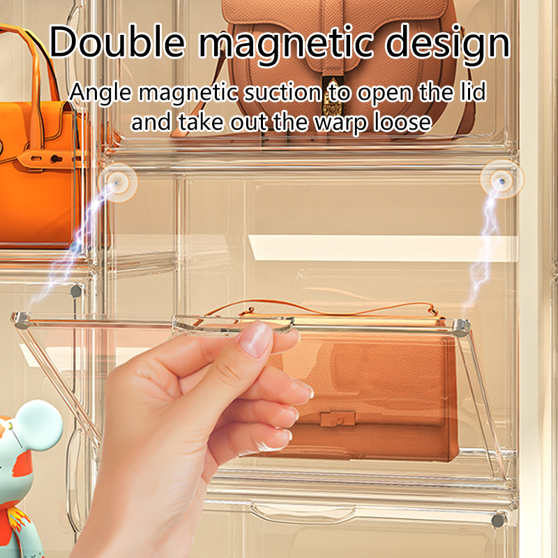 【Local Goods】Stackable Acrylic Bag Organizer Case & Display Box Side ...