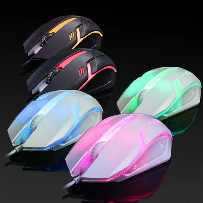 USB Mouse Wired Gaming LED RGB Ergonomic 1200DPI 3 Buttons Mute for ...