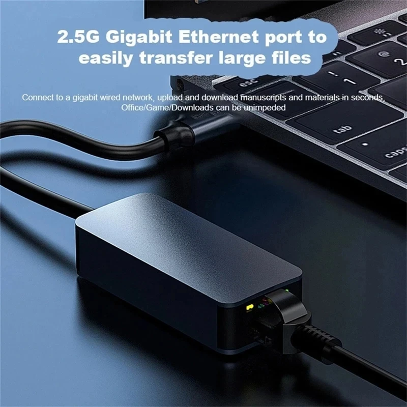 2500Mbps USB C Type-C Ethernet To RJ45 2.5G USB 3.0 Wired Adapter Converter Lan Network Hub For ...