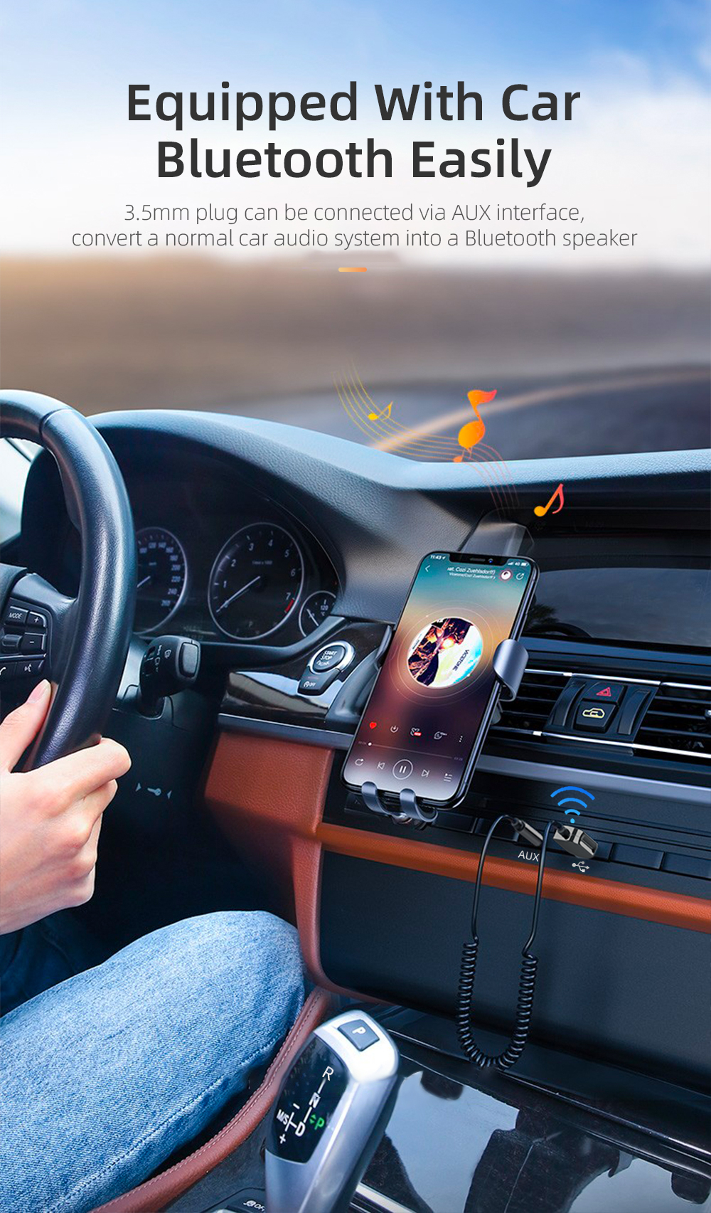 Essager Wireless Audio Receiver Adapter Bluetooth 5.0 Aux Usb To 3.5mm ...