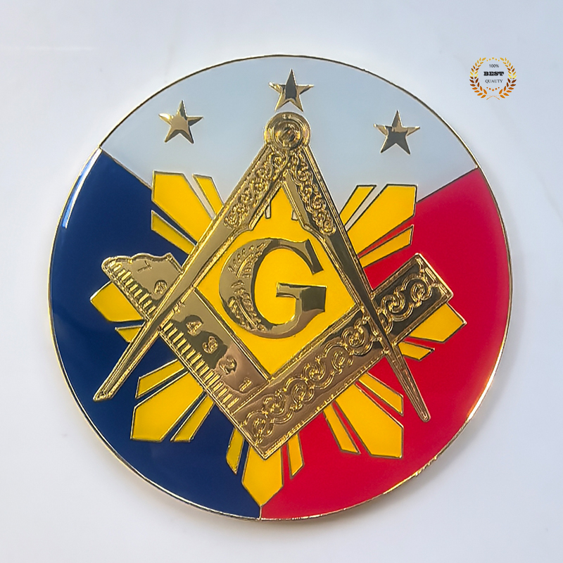 3 Inch Solid High Quality Metal MASON Emblem Sun Flag Masonic Car logo ...