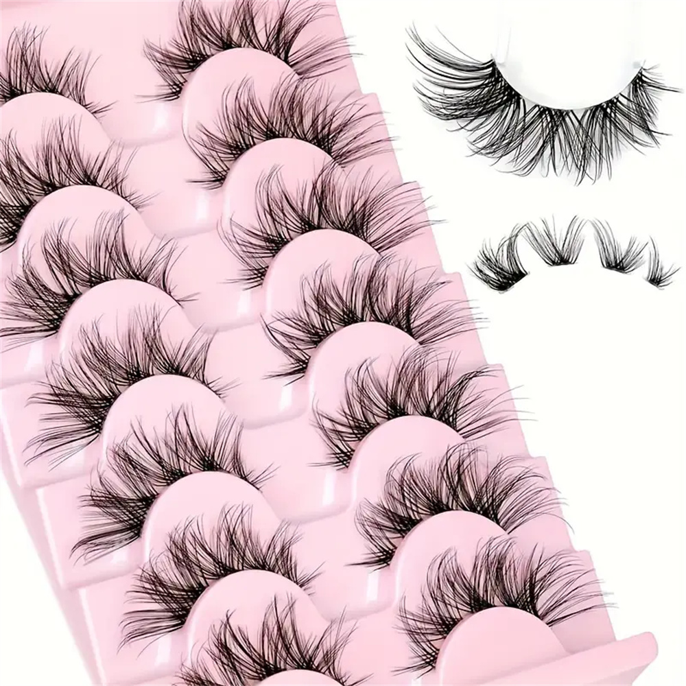 7 Pairs Of Fitting Eyelashes Natural Appearance False Eyelashes Clear ...