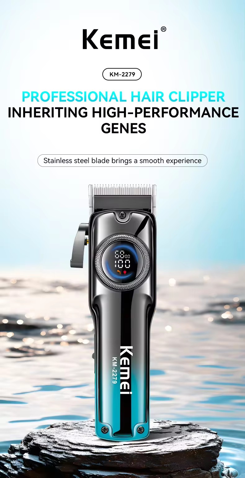Kemei Professional Hair Clipper Electric Cordless Hair Trimmer Rechargeable Barber For Men's ...