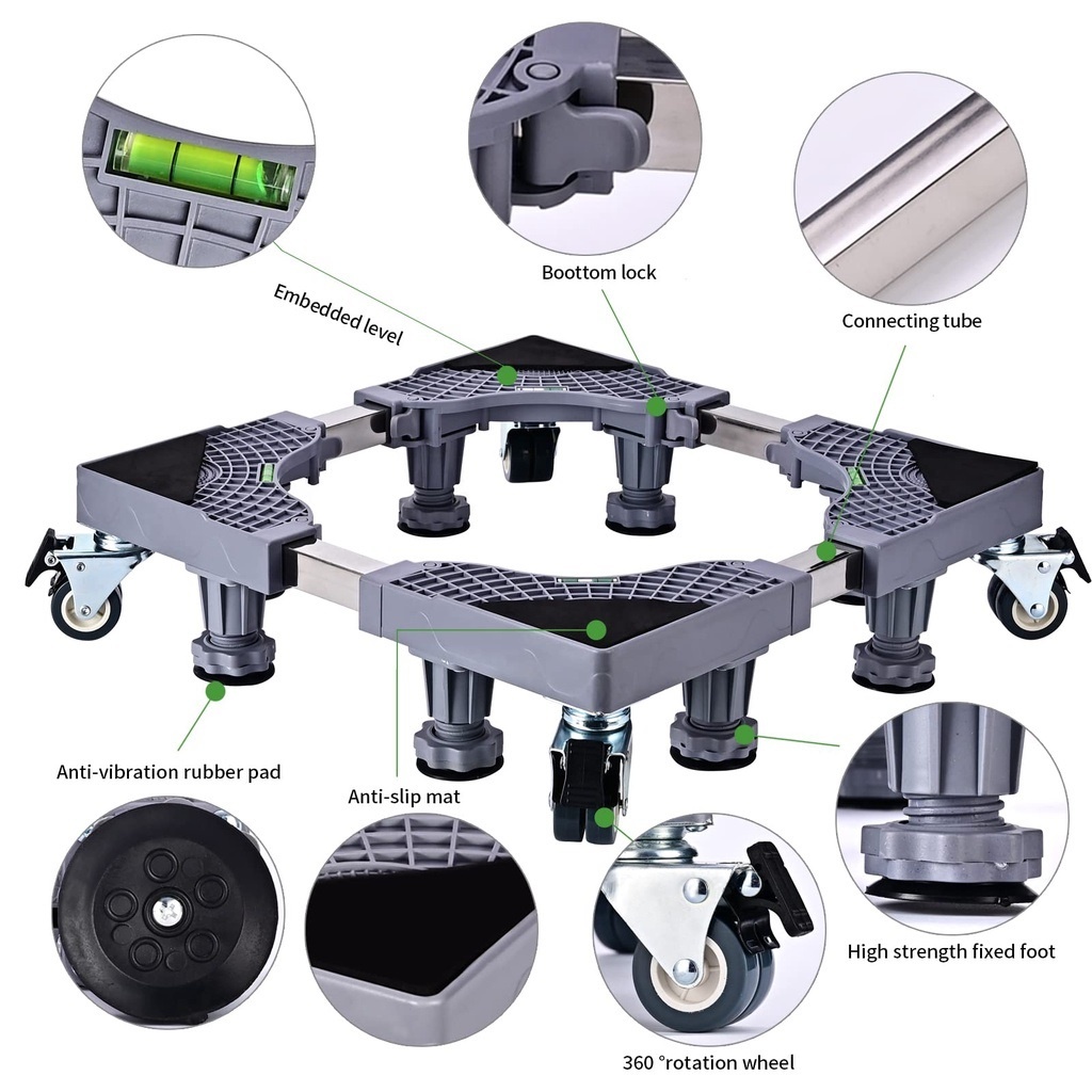 Universal Refrigerator Rack Stand Adjustable Washing Machine Rack Stand ...