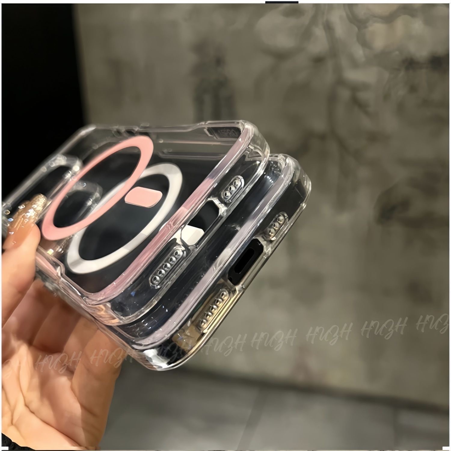 Luxury New Zone Acrylic Clear Wireless magnetic attraction Phone Case ...