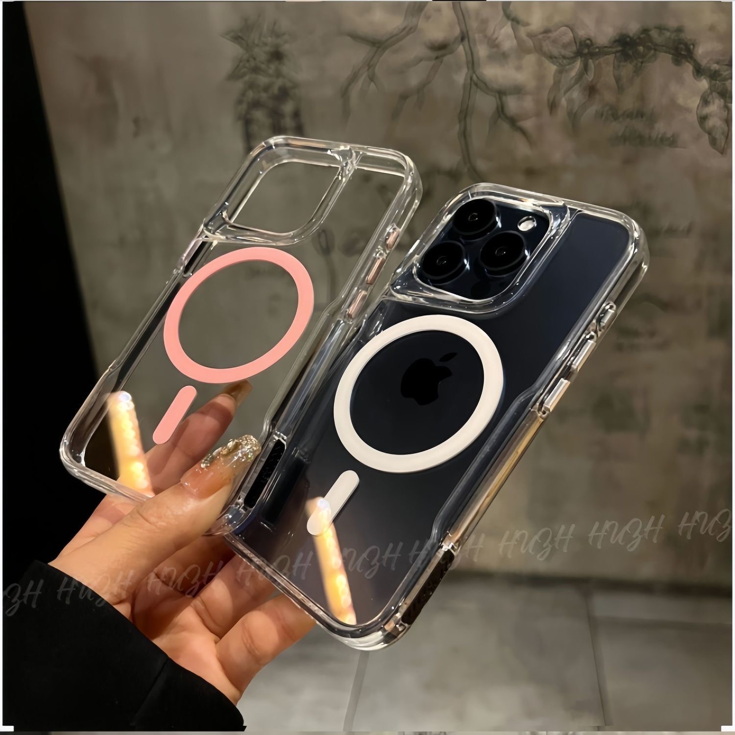 Luxury New Zone Acrylic Clear Wireless magnetic attraction Phone Case ...