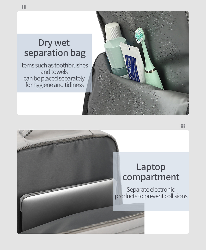 PH available 3 in 1 travel bagpack Waterproof carry on backpack with ...