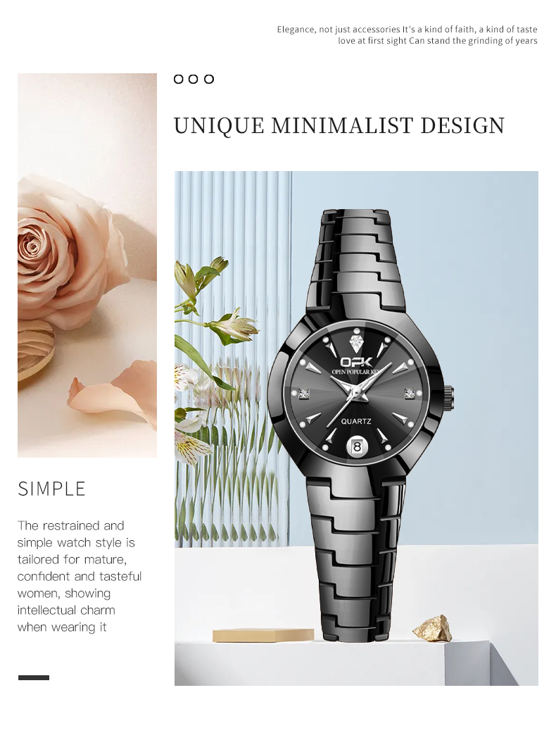 OPK Watch For Woman Relo Waterproof Original Box Quartz Stainless Steel ...