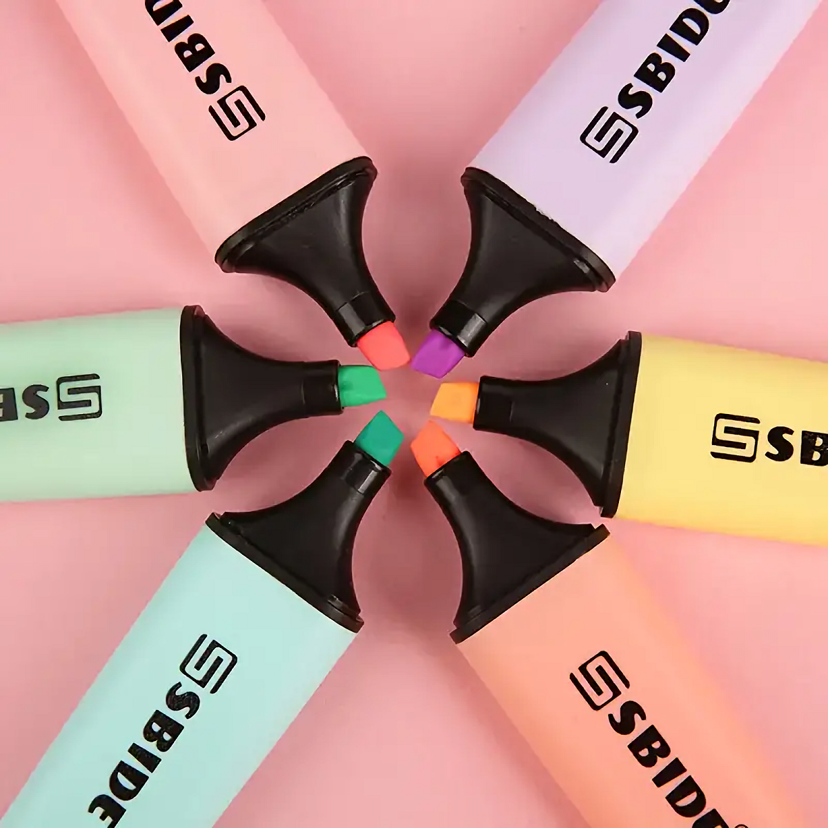 Fluorescent Marker Pens 6 Colors – Cute Stationery for Kids School ...
