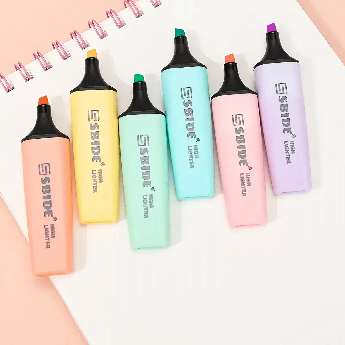 Fluorescent Marker Pens 6 Colors – Cute Stationery for Kids School ...