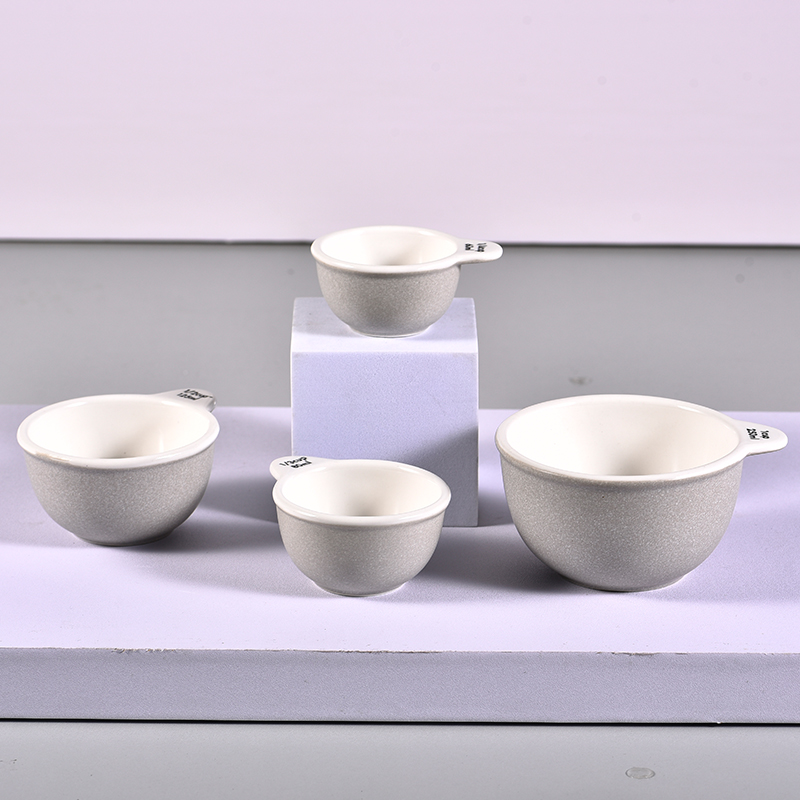 fMBB Coffee Measuring Cup 60ml/80ml/125ml/250ml 4 Pieces Ceramic Design ...