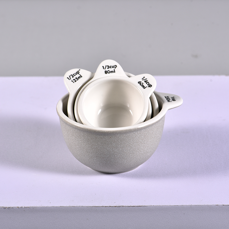 fMBB Coffee Measuring Cup 60ml/80ml/125ml/250ml 4 Pieces Ceramic Design ...