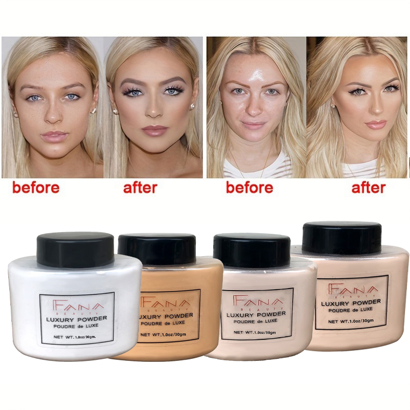 4 Colors of Long-lasting Waterproof Loose Powder, Light and Breathable ...