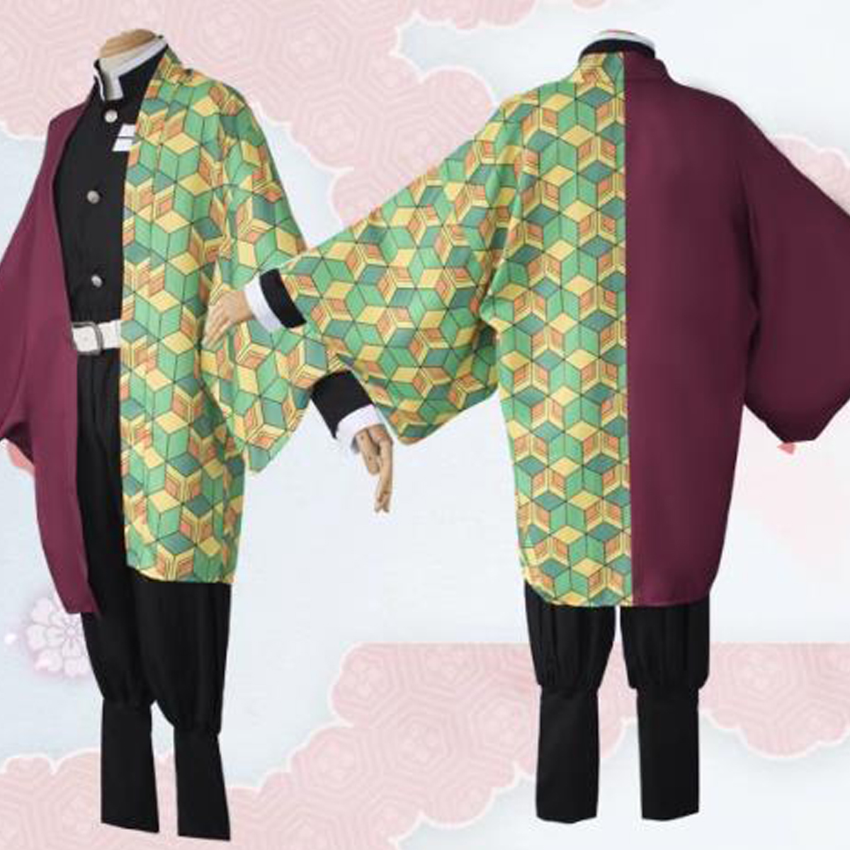 Anime Kimetsu No Yaiba Tomioka Giyuu Cosplay Costume Accessories Suit ...