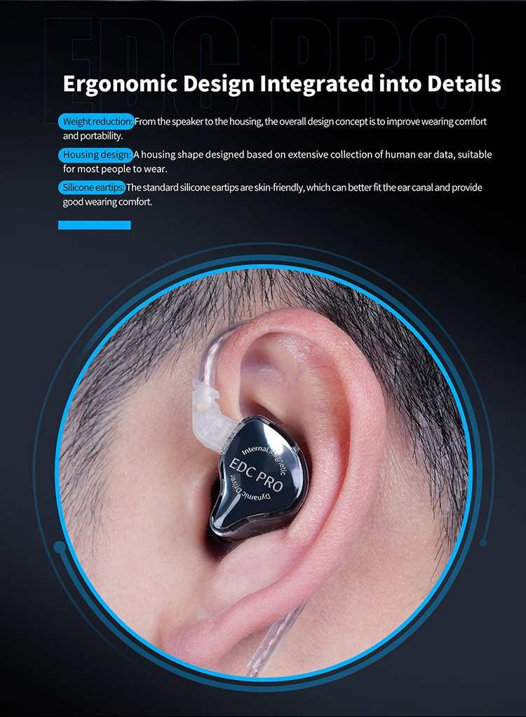KZ EDC PRO single-action HIFI in-ear wired headphones High-quality ...