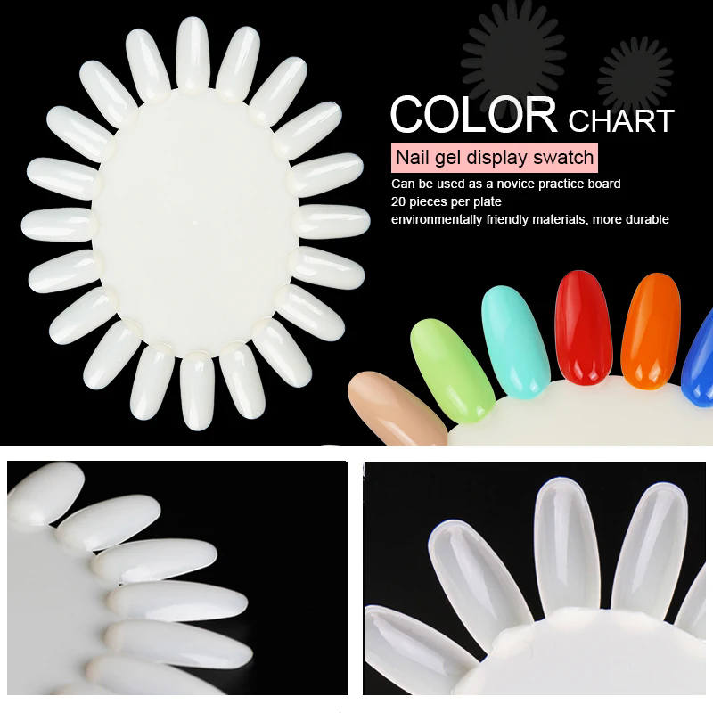10Pcs/Bag 200Tips False Nail Art DIY Display Fake Nail wheel Manicure ...