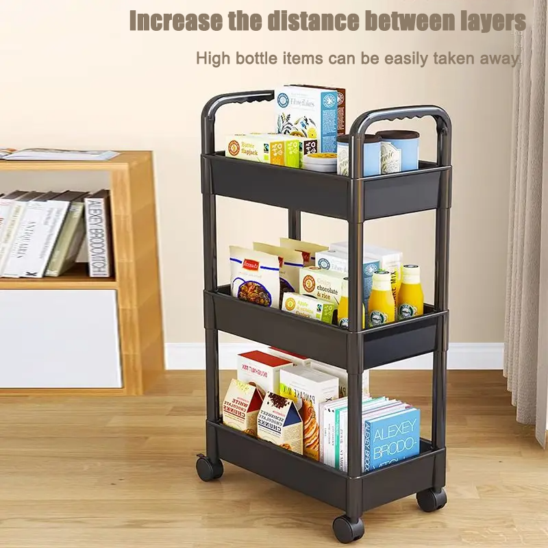 3/4/5 layer Moving Rack Trolley Cart organizer kitchen Shelf rack ...