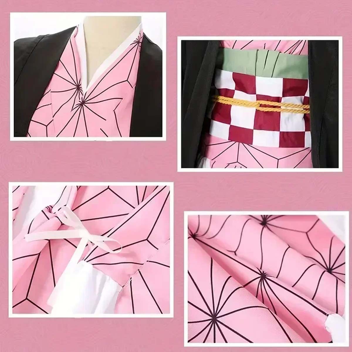 Anime Demon Slayer Nezuko Cosplay Costume Kimono Kimetsu No Yaiba ...