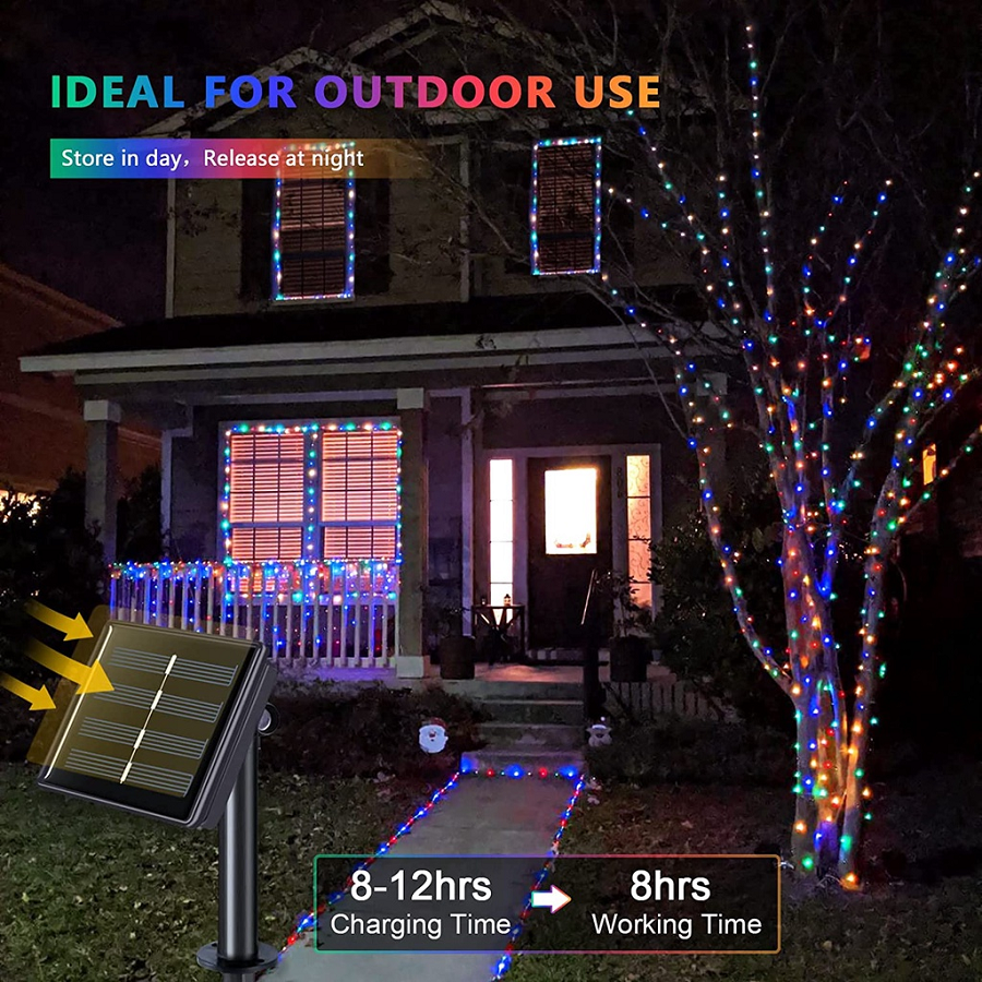 102M/42M/32M 400/300leds Solar Lights Outdoor Waterproof with 8Modes ...