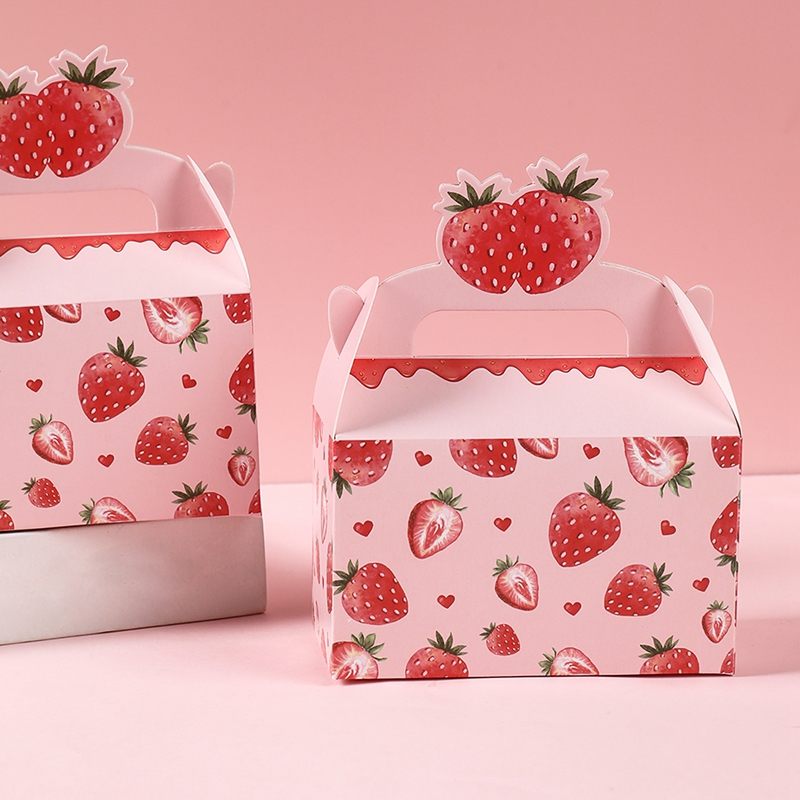 4pcs/set Sweet Strawberry Candy Box Paper Strawberry Boxes Handbox Gift ...
