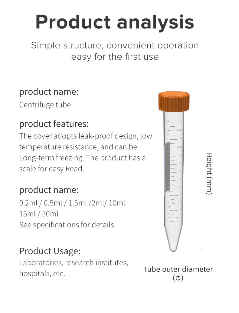 JOANLAB Plastic centrifuge tube 0.2 ml 0.5 ml 1.5 ml 2 ml 10 ml 15 ml ...