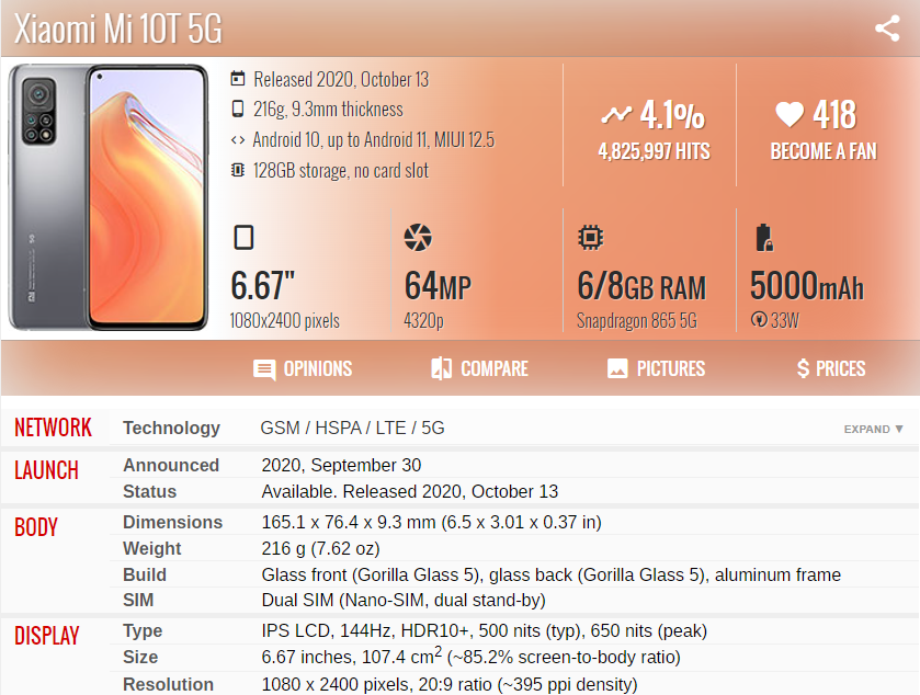 No Dead Pixel LCD For Xiaomi Mi 10T 5G M2007J3SY Display Touch Screen Digitizer Assembly ...