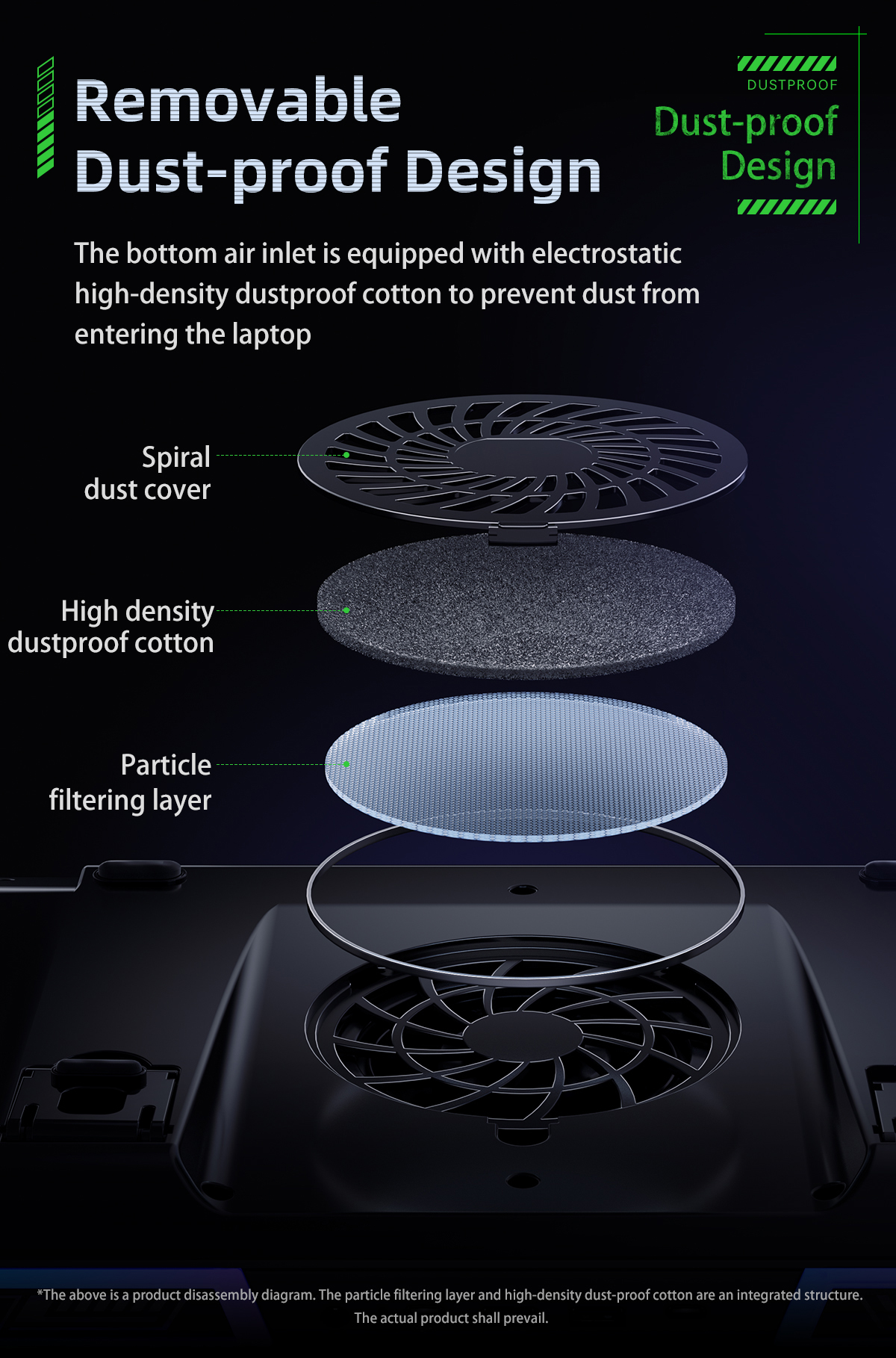 Llano V10 Laptop Cooler RGB Laptop Cooling Pad Stand with Powerful 4.72 ...