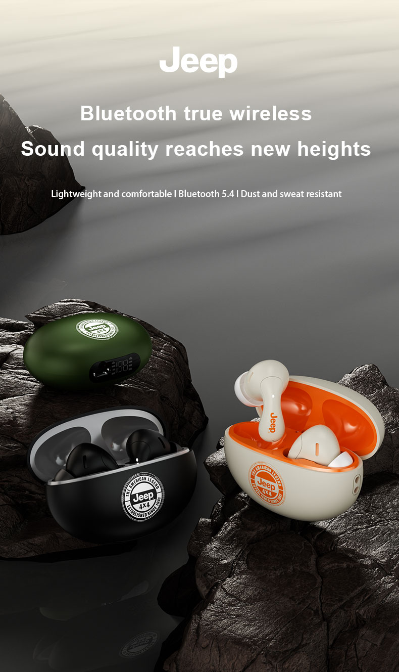 Jeep EW121 TWS Bluetooth 5.4 Earphones Noise Reduction Wireless Earbuds ...
