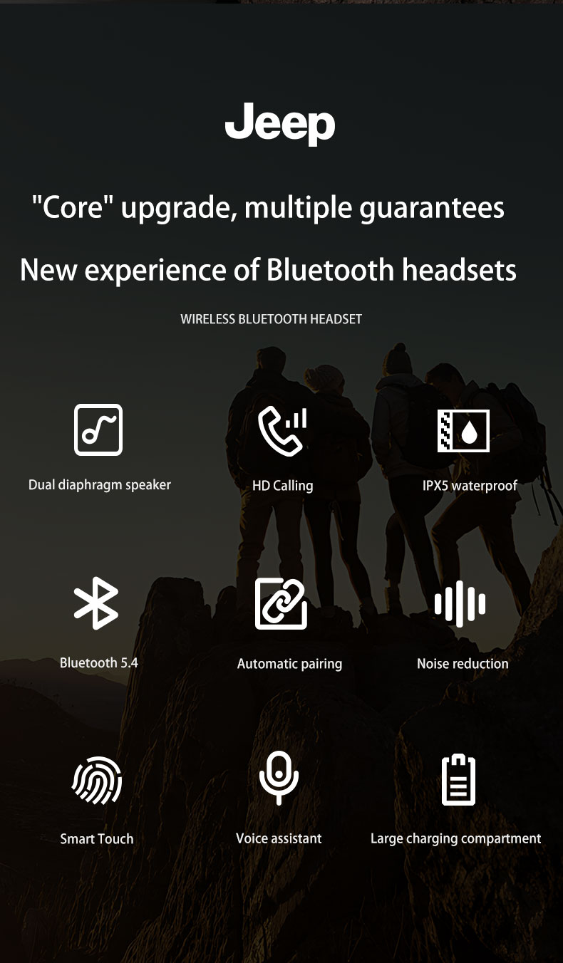Jeep EW121 TWS Bluetooth 5.4 Earphones Noise Reduction Wireless Earbuds ...