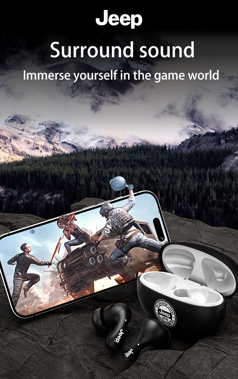 Jeep EW121 TWS Bluetooth 5.4 Earphones Noise Reduction Wireless Earbuds ...