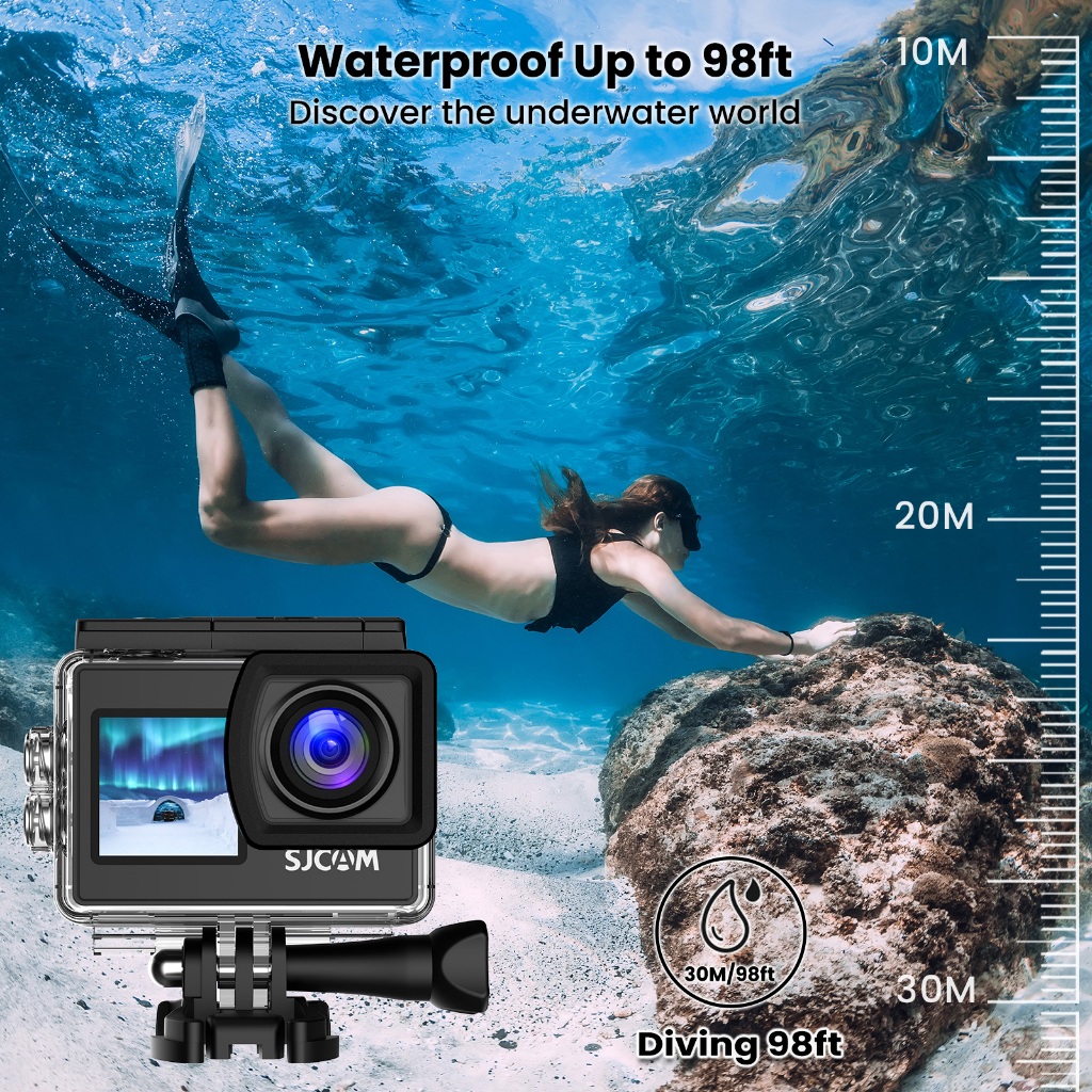 SJCAM SJ4000 Dual Screen 4K Ultra HD 16MP Action Camera WiFi Digital Camera Vlog Camera ...