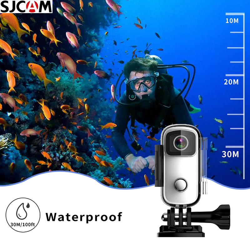 SJCAM C100+ Plus Action Camera 4K/30FPS WiFi Camera Live Portrait Mode Mini Camera Motorcycle ...