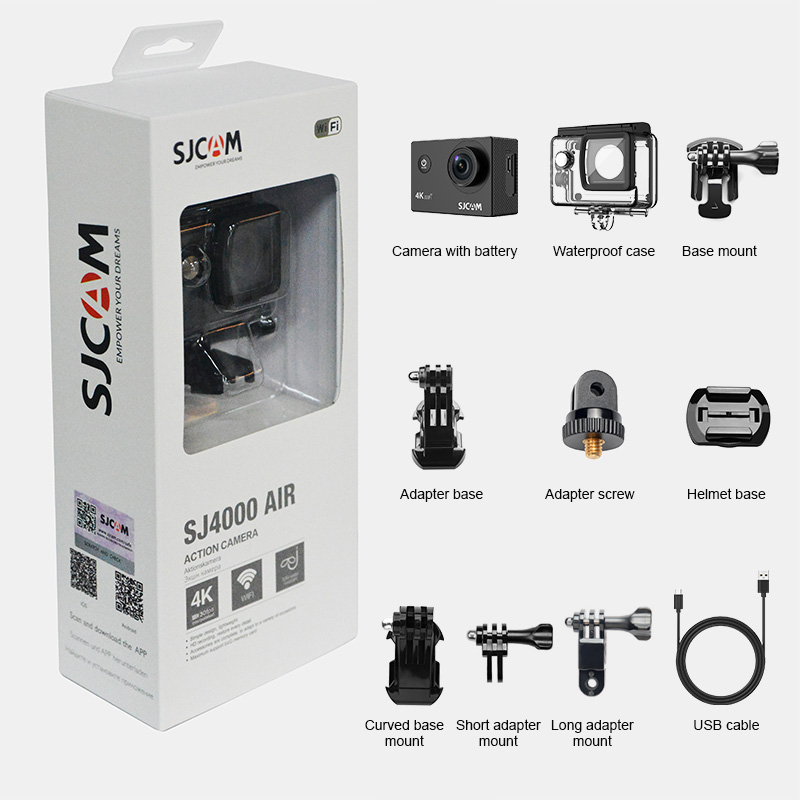 SJCAM SJ4000 Dual Screen 4K Ultra HD 16MP Action Camera WiFi Digital Camera Vlog Camera ...