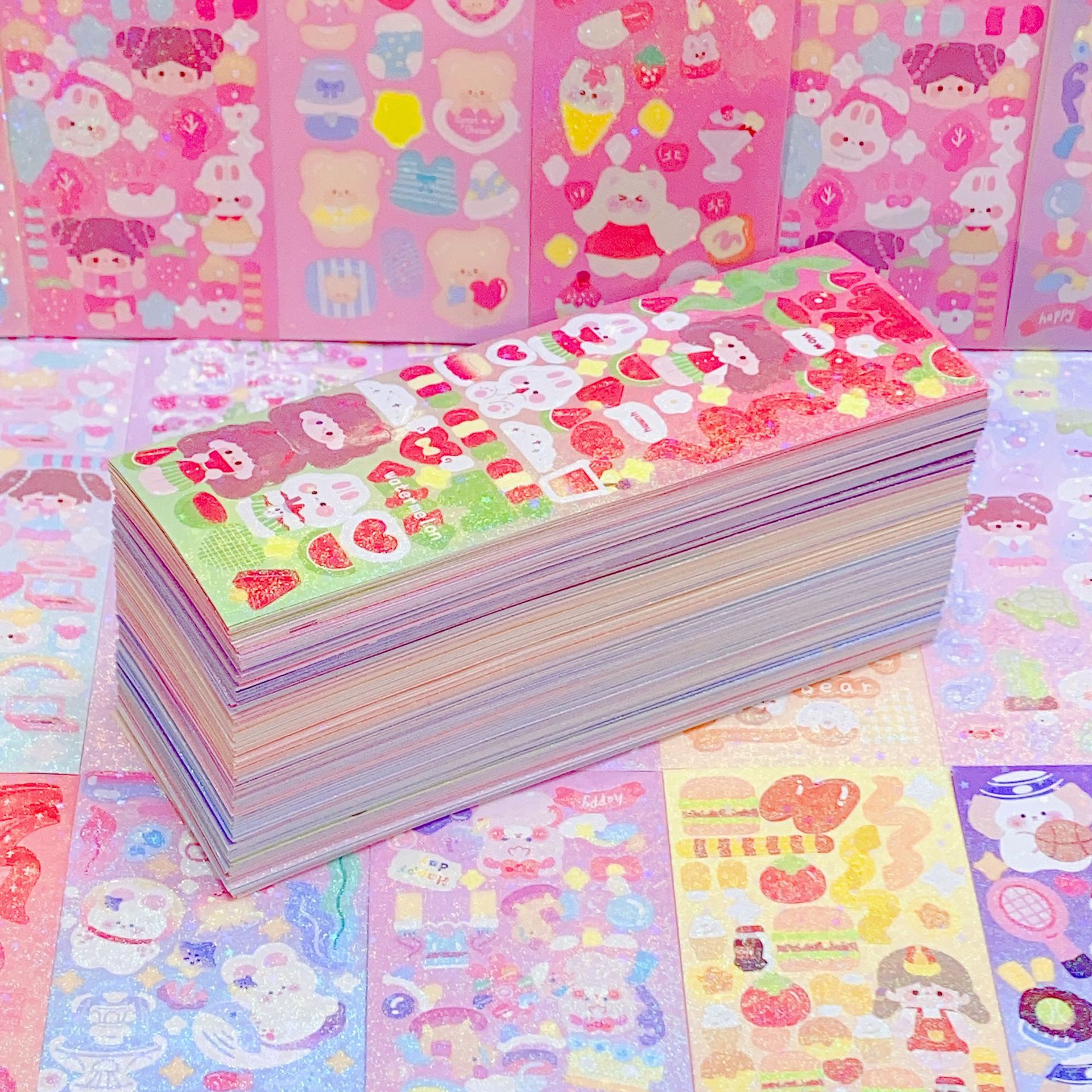 50/100/200pcs Kawaii Cartoon Shiny Stickers Set - DIY Decor for Student ...