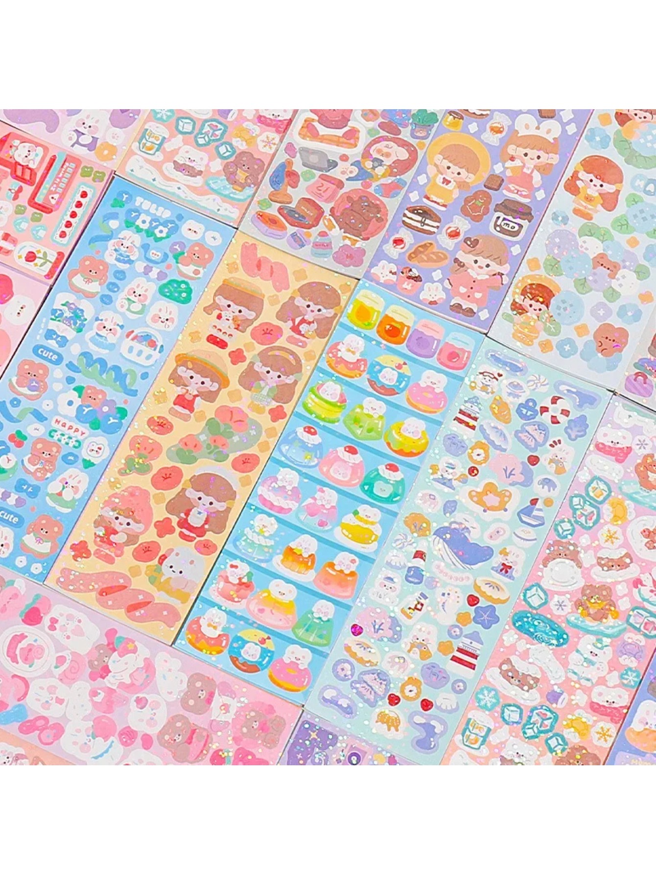 50/100/200pcs Kawaii Cartoon Shiny Stickers Set – DIY Decor for Student ...