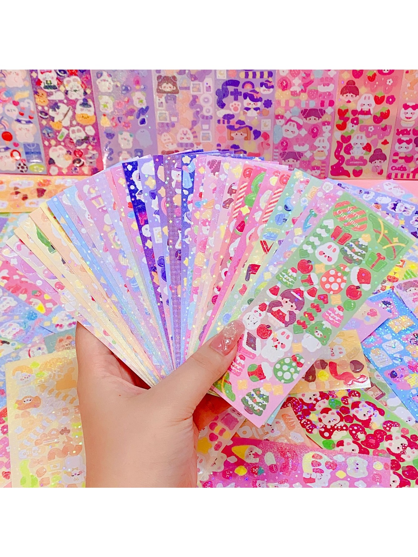 50/100/200pcs Kawaii Cartoon Shiny Stickers Set – DIY Decor for Student ...