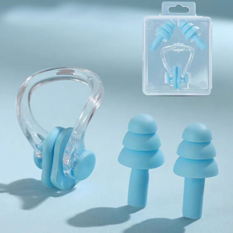 Swimming Earplugs Waterproof Professional Nose Clip Set Children Adult Universal with Rope Anti ...