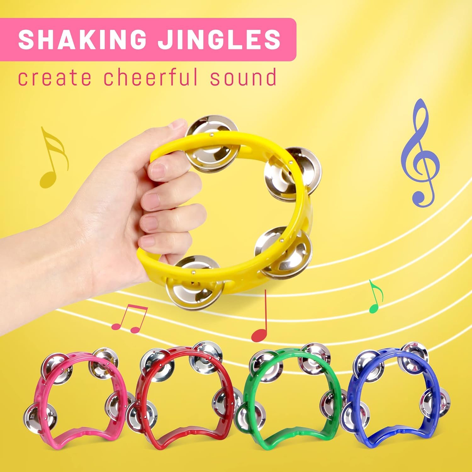 Tambourine for Kids Hand Tambourines Bulk Toddlers Musical Instrument ...
