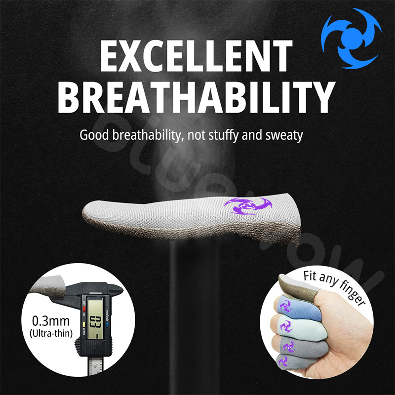 BlueWow Gaming Finger Sleeve for PUBG Breathable Fingertips Sweatproof Anti-slip Fingertip ...