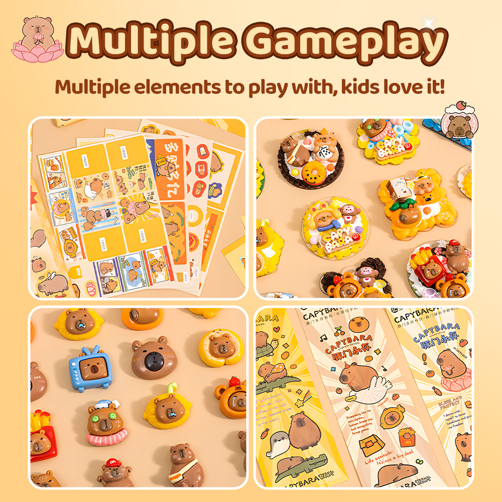 Kiumo Capybara Guka Set Cream Glue Guka Sticker Set Handmade Large Gift ...