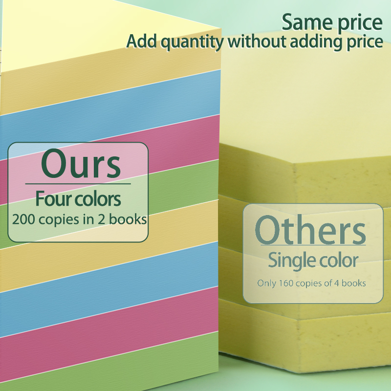 600 Sheets Long Line Sticky Note Paper 100*150mm Multicolor Note Paper ...