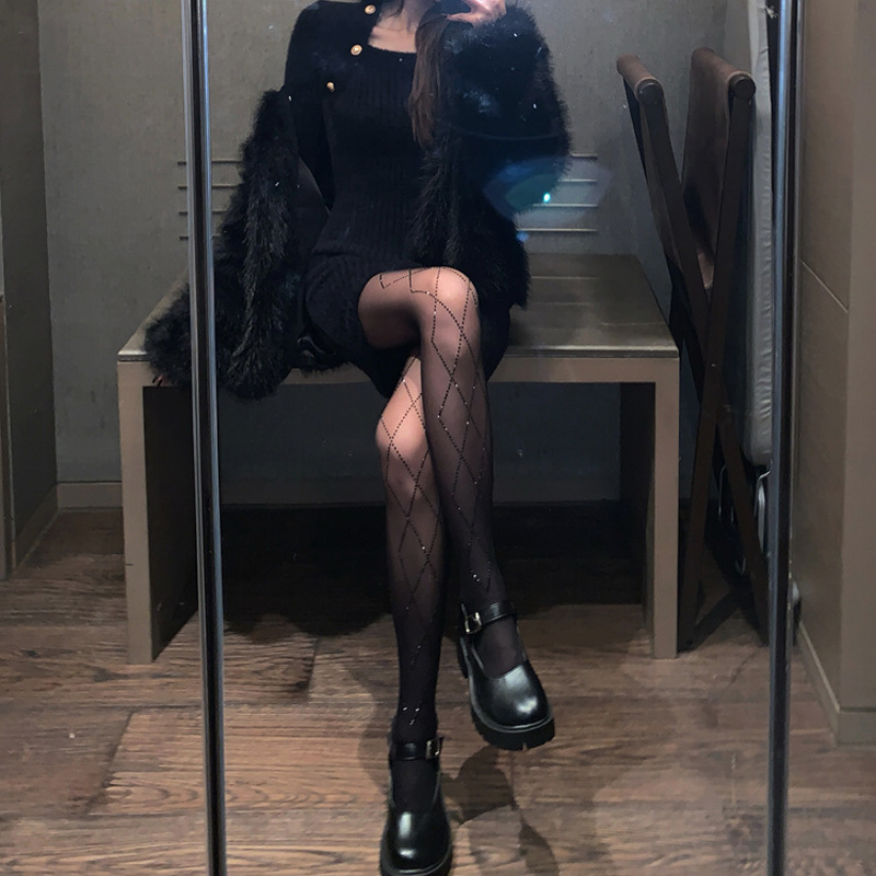 Sexy Diamond Stockings Flash Diamond Pantyhose Black Stockings Spring ...