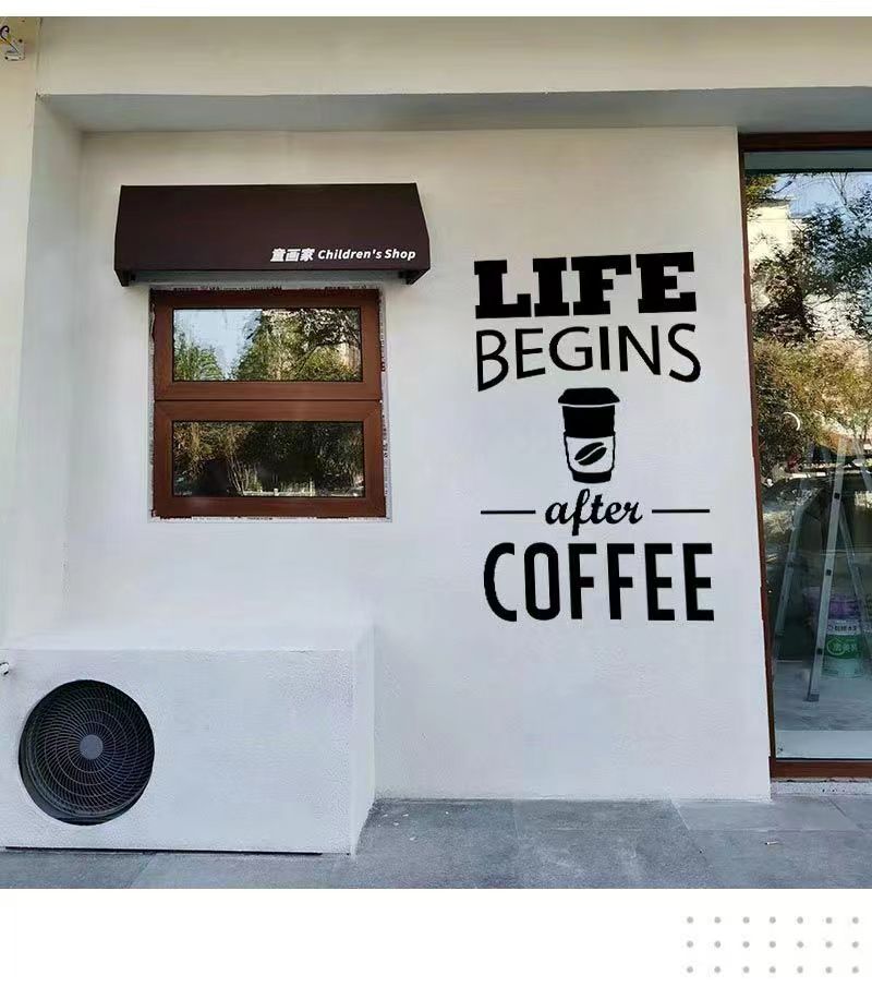 Coffee Cafe Glass Window Stickers Waterproof Wall Stickers Restaurant ...