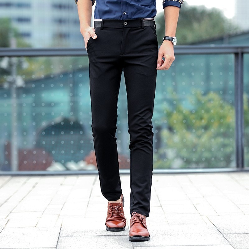 【Local Delivery】Men's Formal Suit Pants Stretchable Slim Fit Business ...