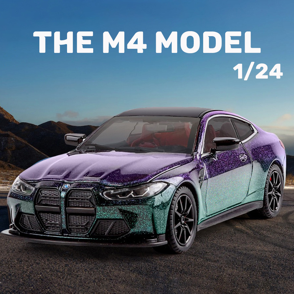 1:24 Scale BMW M4 Alloy Car Model Diecast Car Sound Light Car Lovers ...