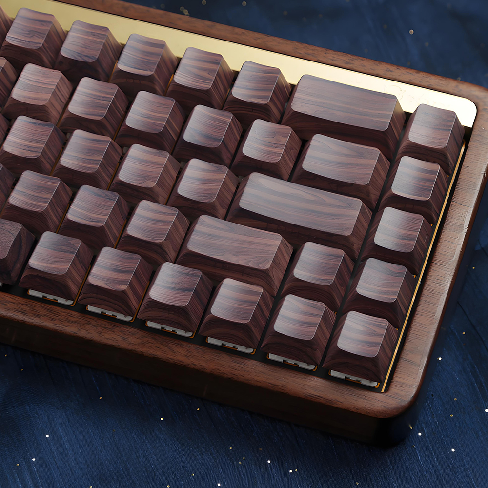 Side Translucent Wood Grain Keycaps/set 131Keys Dye-Sublimation Cherry ...