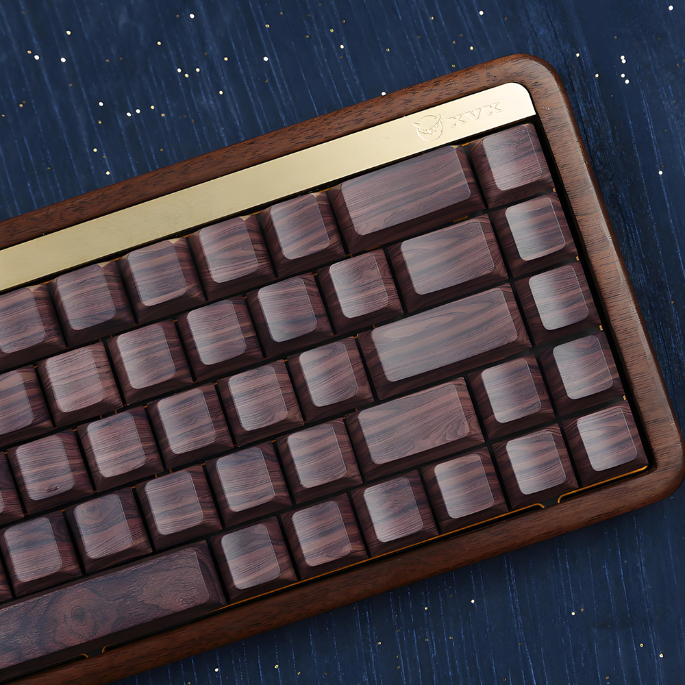 Side Translucent Wood Grain Keycaps/set 131Keys Dye-Sublimation Cherry ...