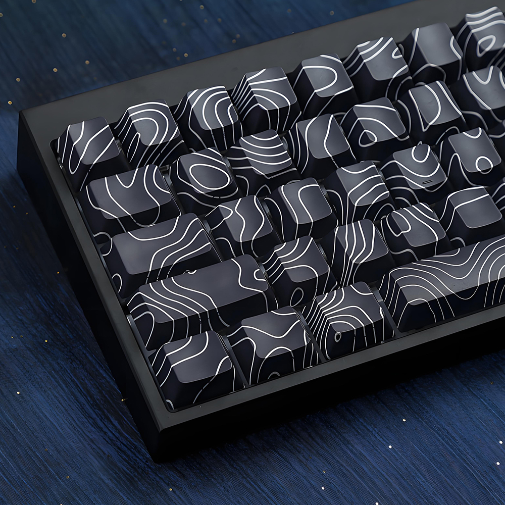 Side Translucent Wood Grain Keycaps/set 131Keys Dye-Sublimation Cherry ...