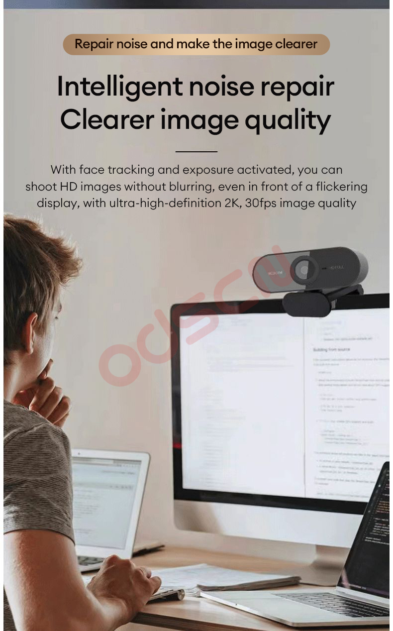 ODSCN Webcam 2K/ 1080P/ 720P Full HD Video Call For PC Laptop With ...